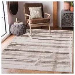 Teppich Carpet City "Moda", beige, B:120cm H:11mm L:160cm, Polypropylen, Teppiche, Teppich, Kurzflor, Streifen-Muster, Weicher Flor