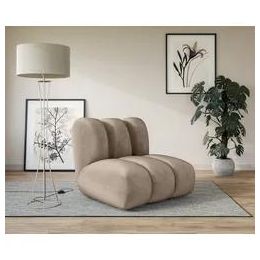 Sessel "Priya Loungesessel, moderne Steppung, auch in Boucl&eacute;", grau (taupe), B:102,5cm H:83cm T:106,5cm, 100% Polyester, LeGer Home by Lena Gercke, Sessel, Sessel, perfektes Einzelst&uuml;ck, gem&uuml;tlich und modern, B/T/H: 102,5/106,5/83 cm