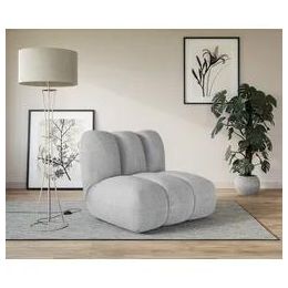 Sessel "Priya Loungesessel, moderne Steppung, auch in Boucl&eacute;", grau (hellgrau), B:102,5cm H:83cm T:106,5cm, 100% Polyester, LeGer Home by Lena Gercke, Sessel, Sessel, perfektes Einzelst&uuml;ck, gem&uuml;tlich und modern, B/T/H: 102,5/106,5/83 cm