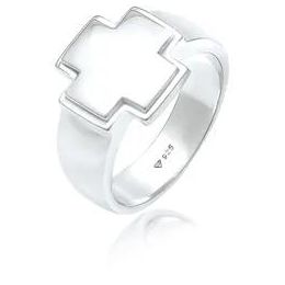 Silberring Kuzzoi "Herren Siegelring Bandring Kreuz 925 Silber" Gr. 62, silber, Fingerringe, Herren, 62mm, ohne Stein, Silber 925 (Sterlingsilber), Silberring