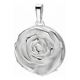 Medallionanh&auml;nger Jobo "Anh&auml;nger Medaillon Rose", silber (silber 925), Schmuckanh&auml;nger, Damen, Silber 925 (Sterlingsilber), 925 Silber