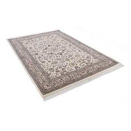 Orientteppich Theko "Benares Isfahan", braun (creme, braun), B:60cm H:12mm L:90cm, Schurwolle, Teppiche, Fransenteppich, reine Wolle, handgekn&uuml;pft, mit Fransen