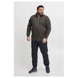 Troyer Blend "BHAliere Big & Tall", Herren, Gr. 3XL, charcoal mix, Sweatware, 60% Baumwolle, 40% Polyester, unifarben, regular fit normal, Rundhals, eingesetzt, Pullover Troyer, Stilvoller Sweat-Troyer mit Stehkragen in gro&szlig;en Gr&ouml;&szlig;en