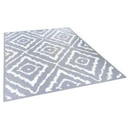 Teppich Tom Tailor HOME "Garden Pattern" Gr. 4, blau, B:160cm H:3mm L:230cm, Kunstfaser, Teppiche, Teppich, Flachgewebe, modernes Rauten Design, In- und Outdoor geeignet