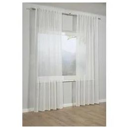 Gardine Gardinia "Schal mit Gardinenband Etamine", beige (natur), B:140cm H:245cm, Polyester, Gardinen, Gardine, Stoff Etamine