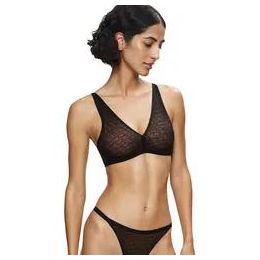 B&uuml;gelloser BH Triumph "Signature Sheer P EX", Damen, Gr. 90, Cup A, schwarz, T&uuml;ll, Obermaterial: 49% Polyester, 26% Elasthan, 25% Polyamid, bestickt, unifarben, BHs, Monogramm-T&uuml;ll und zarte Spitzendetails am R&uuml;cken
