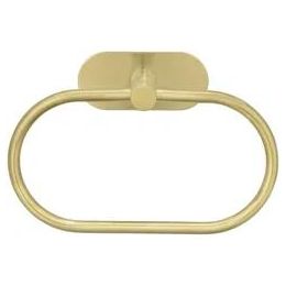 Handtuchring Wenko "Turbo-Loc Orea", gold (gold matt), B:20,5cm H:12,5cm T:7,5cm, Edelstahl, Handtuchhalter, Befestigen ohne Bohren