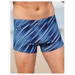 Badehose feel good, Herren, Gr. 7, Normalgr&ouml;&szlig;en, blau (marine, mittelblau, bedruckt), Elasthan, Polyamid, Badehosen Badehose