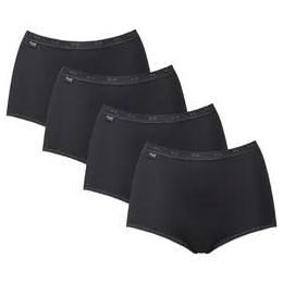 Maxislip Sloggi "Basic+", Damen, Gr. 50, schwarz, Obermaterial: 95% Baumwolle, 5% Elasthan, unifarben, figurbetont, Unterhosen, weiche N&auml;hte, Baumwollmischung