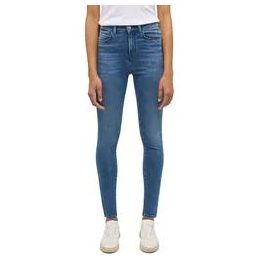 Skinny-fit-Jeans Mustang "Damen Style Georgia Super Skinny", Damen, Gr. 25, L&auml;nge 34, 682 mittelblau, Denim/Jeans, 82% Baumwolle, 16% Polyester, 2% Elasthan, unifarben, skinny fit, Jeans