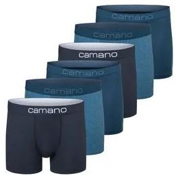 Boxershorts Camano "Boxershorts Unterhosen Herren elastischer Gummibund ohne", Herren, Gr. M, blau (blau mix), 95% Baumwolle, 5% Elasthan, Unterhosen