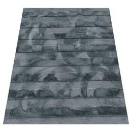 Hochflor-Teppich Paco Home "Arnheim 744", grau (anthrazit), B:160cm H:24mm L:220cm, Polyester, Teppiche, Uni Farben, gestreift, besonders weich, Hoch-Tief Effekt