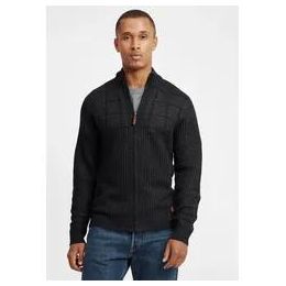 Strickjacke Blend "BHOteros", Herren, Gr. M, schwarz, Grobstrick, 100% Polyacryl, unifarben, regular fit, ohne Ausschnitt, Strickb&uuml;ndchen, Strickjacken Strickjacke, Cardigan mit Stehkragen