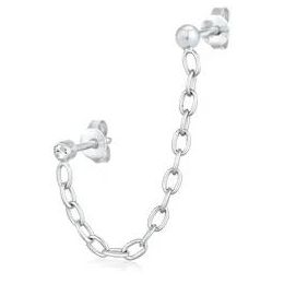 Paar Ohrstecker Elli "Kette Piercing 925 Silber, mit Kristallen von Swarovski", silber, Ohrringe, Damen, onesize,mit Steinen, Silber 925 (Sterlingsilber)