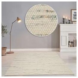 Wollteppich Theko "Alpen", bunt (multi), B:70cm H:12mm L:140cm, Schurwolle, Teppiche, handgewebter Wendeteppich, meliert, reine Wolle, Wohnzimmer