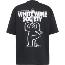 Another Cotton Lab White Wine Society T-Shirt - Gr&ouml;&szlig;e S - schwarz