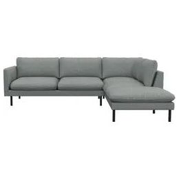 Ecksofa FLEXLUX "Bolzano Designsofa, bequem durch Kaltschaum im Sitz, L-Form", blau (sky blau), B:262cm H:61cm T:222cm, 62% Polyester, 17% Cotton, 14% Viscose, 7% Linen, Sofas, Ecksofa, lose Sitz -& R&uuml;ckenkissen, hohe F&uuml;&szlig;e