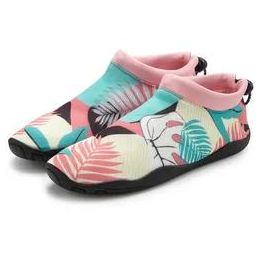 Badeschuh Lascana "Badelatsche, Badeschuhe", Damen, Gr. 36, bunt (schwarz), Obermaterial: 100% Neopren. Decksohle: 100% Neopren. Futter: 100% Neopren. Laufsohle: 100% Synthetik, bedruckt, Basic, Schuhe Badeschuh, Aquaschuh, Slipper, Wasserschuh ultraleicht und schnelltrocknend VEGAN