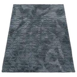Hochflor-Teppich Paco Home "Arnheim 745", grau (anthrazit), B:80cm H:26mm L:150cm, Polyester, Teppiche, Uni Farben, modernes geometrisches Design, besonders weich