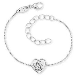 Armband Herzengel "Schmuck Geschenk Armkette Angeli-Herz", silber (silberfarben), Armb&auml;nder, M&auml;dchen, 16cm, Silber 925 (Sterlingsilber), Armband