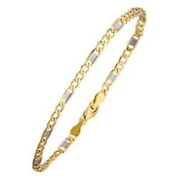 Goldarmband Jobo, gold (gelbgold 333), Armb&auml;nder, Damen, 19cm, Gelbgold 333, Goldarmband, Steg-Panzerarmband 333 Gold bicolor 19 cm