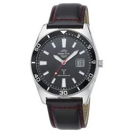 Funkuhr MASTER TIME "Super Power Sporty", schwarz (schwarz, rot), Armbanduhren, Herren, Funkuhr, Armbanduhr, Quarzuhr, Herrenuhr, Datum, Leuchtzeiger