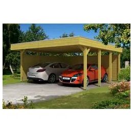 Skan Holz Doppelcarport SKANHOLZ "Friesland 3", braun, B/H/T: 210cm x, Carports, mit Seiten- und R&uuml;ckw&auml;nden