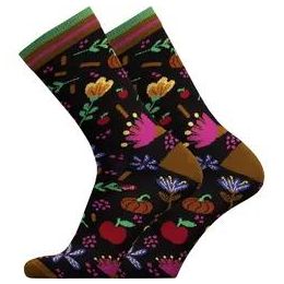 Socken UphillSport "AUTUMN GARDEN 2er Pack", Damen, Gr. 43-46, schwarz, 58% Wolle, 40% Polyamid, 2% Elasthan, mehrfarbig, Socken Socken, in nahtlosem Design