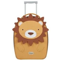 Kinderkoffer Samsonite "Happy Sammies ECO, Lion Lester", Gr. B/H/T: 41,5cm x 45cm x 19cm 22,5 l, gelb (lion lester), Polyester, festlich, Koffer, Arbeitsrucksack Schulrucksack Freizeitrucksack aus recyceltem Material