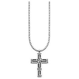 CAI Kette mit Anh&auml;nger CA&Iuml; "925/- Sterling Silber rhodiniert Kreuz", silber (silbergrau), Halsketten, Herren, 60cm, Silber 925 (Sterlingsilber), L: 60 B: 18,5mm, gl&auml;nzend, B:18,5mm
