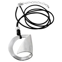 Kette mit Anh&auml;nger Firetti "Anh&auml;nger matt, Industriedesign", schwarz (metallfarben, schwarz), Halsketten, Damen, Metall Polyurethan, L: 92 B: 3mm, Metall, Polyurethan, B:3mm