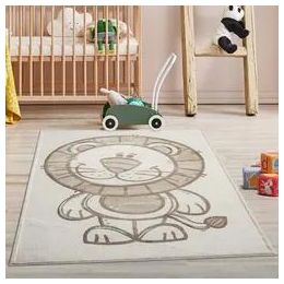 Kinderteppich Carpet City "MARA717", beige (creme), B:160cm H:11mm L:230cm, Obermaterial: 70% Polypropylen, 30% Polyester, Teppiche, Kinderteppich, Kinderzimmer, Kurzflor,robust,Tiere, Spielzimmer