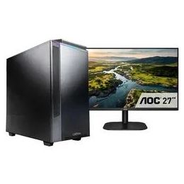 Captiva Business-PC-Komplettsystem "Workstation I75-782 TFT Bundle", Energieeffizienz: E (A-G), schwarz, ohne Betriebssystem, 64 GB RAM 1.000 GB SSD, Computer_Komplettsysteme