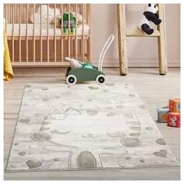 Kinderteppich Carpet City "MARA720", beige (creme), B:160cm H:11mm L:230cm, Obermaterial: 70% Polypropylen, 30% Polyester, Teppiche, Kinderteppich, Kinderzimmer, Kurzflor,robust,Tiere, Spielzimmer