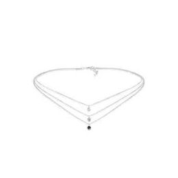 Collier Elli "Choker Layer mit Kristallen von Swarovski925 Sterling Silber", silber, Halsketten, Damen, 36,mit Stein, Silber 925 (Sterlingsilber), L: 36, Collier