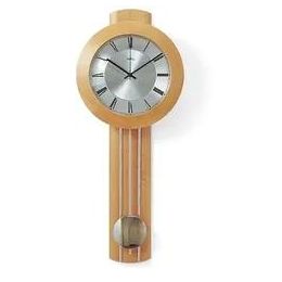 Funk-Pendelwanduhr AMS "F5132/18", braun (buchefarben), Wanduhren, B/H/L: 60cm x 25cm, Quarzuhr, Holzgeh&auml;use,Buche,Esszimmer,Wohnzimmer,Made in Germany