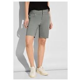 Shorts Street One, Damen, Gr. 32, Kurz, gr&uuml;n (light mud gr&uuml;n), Web, 97% Baumwolle, 3% Elasthan, unifarben, gerade kurz, Hosen Shorts, mit Stretchanteil