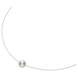Collier Smart Jewel "schwebende Perle, Silber 925", wei&szlig;, Halsketten, Herren, 45cm, Silber 925 (Sterlingsilber), Collier