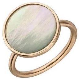 Fingerring Jobo Gr. 58, rosa (ros&eacute;goldfarben), Fingerringe, Damen, 58, Silber 925 (Sterlingsilber), Fingerring, 925 Silber ros&eacute;gold vergoldet mit Perlmutt-Einlage