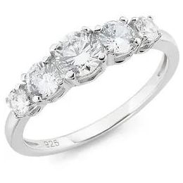 Fingerring Firetti "Schmuck Geschenk Silber 925 Silberring Verlobungsring" Gr. 56, silber (silberfarben, kristallwei&szlig;), Fingerringe, Damen, 56, Silber 925 (Sterlingsilber), 2,8mm, Fingerring, mit Zirkonia (synth.)