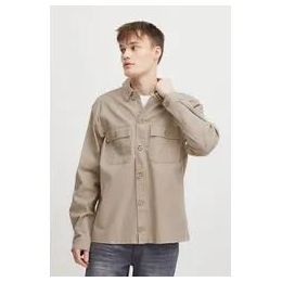 Hemdjacke Blend "BHOvershirt", Herren, Gr. XL, crockery, Web, 98% Baumwolle, 2% Elasthan, unifarben, regular fit normal, ohne Ausschnitt, eingesetzt 1-Knopf-Manschette, Jacken, Klassische &Uuml;bergangsjacke