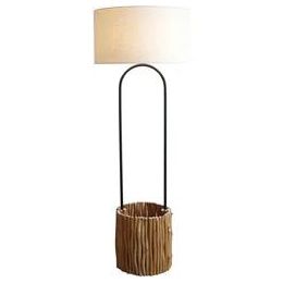 Salesfever Stehlampe "Branches", beige (natur, wei&szlig;, schwarz), 1, &Oslash; 55cm H: 155cm, 1 Stk., Leuchten, handgefertigt, mit Pflanzenkorb, Stehlampe