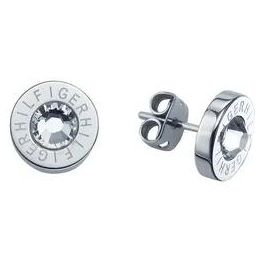 Paar Ohrstecker Tommy Hilfiger "Schmuck Edelstahl Ohrschmuck Ohrringe HOLIDAY TREND", silber (edelstahlfarben, kristallwei&szlig;), Ohrringe, Damen, 9mm, Edelstahl, mit Kristallstein