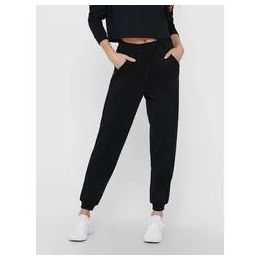 Sweathose Only PLAY "ONPLOUNGE HW SWEAT PNT - NOOS", Damen, Gr. XS (34), N-Gr, schwarz, Sweatware, Obermaterial: 80% Polyester, 15% Viskose, 5% Elasthan, unifarben, regular fit kn&ouml;chellang, Hosen Sweathose, mit Kordelzug, Topseller
