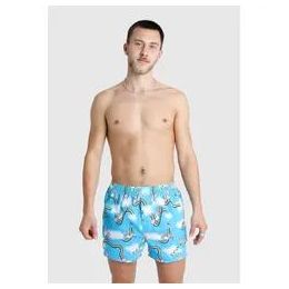 Lousy Livin Underwear Boxershorts LOUSY LIVIN "Sky Gym & Dolphin 2 Pack", Herren, Gr. M, blau, 100% Baumwolle, Unterhosen, mit buntem Allover-Print