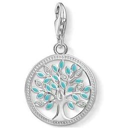 Charm-Einh&auml;nger Thomas Sabo "Tree of Love", bunt (silberfarben, wei&szlig;, blau, wei&szlig;), Charms, Damen, Silber 925 (recycelt), mit Zirkonia (synth.)