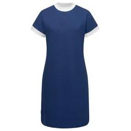 Shirtkleid Ragwear "Katchi Solid", Damen, Gr. XL (42), Normalgr&ouml;&szlig;en, blau (indigo), Material: 80% Baumwolle, 20% Polyester, Basic, l&auml;ssig geschnitten ca. Mitte Oberschenkel, hoch geschlossener Ausschnitt, &Auml;rmel ohne &Auml;rmelschlitz extrabreites B&uuml;ndchen kontrastfarben, Kleider Shirtkleid, stylisches Sommerkleid in Shirt-Optik