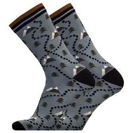 Socken UphillSport "PATH", Damen, Gr. 35-38, blau, 58% Wolle, 40% Polyamid, 2% Elasthan, mehrfarbig, Socken Socken, mit tollem Muster