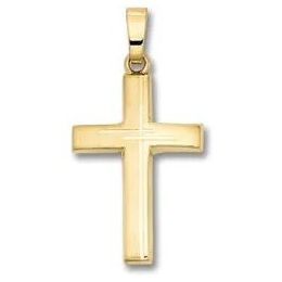 Kette mit Anh&auml;nger ONE ELEMENT "Schmuckset - Set mit Halskette Kreuz Anh&auml;nger aus 333 Gelbgold", gold, Halsketten, Damen, Gelbgold 333 Gold, Gelbgold 333, Gold, Symbolische Note &ndash; harmonisch gestaltet mit Liebe zum Detail