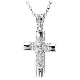 Kettenanh&auml;nger Firetti "Schmuck Geschenk Silber 925 Halsschmuck Anh&auml;nger Kreuz", silber (silberfarben, wei&szlig;), Schmuckanh&auml;nger, Damen, Silber 925 (Sterlingsilber), 9,9 g, Kettenanh&auml;nger, mit Zirkonia (synth.)